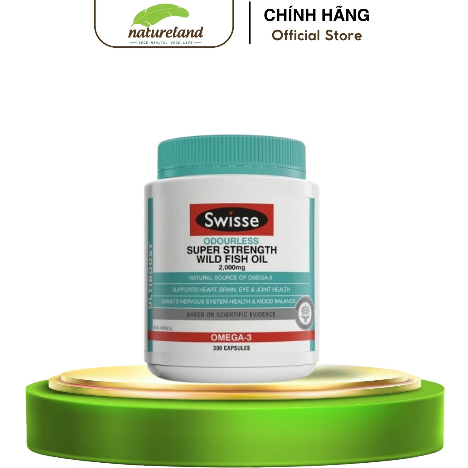 Viên bổ sung Omega 3 Swisse Wild Fish Oil 2000mg (300 viên) - Naturelands